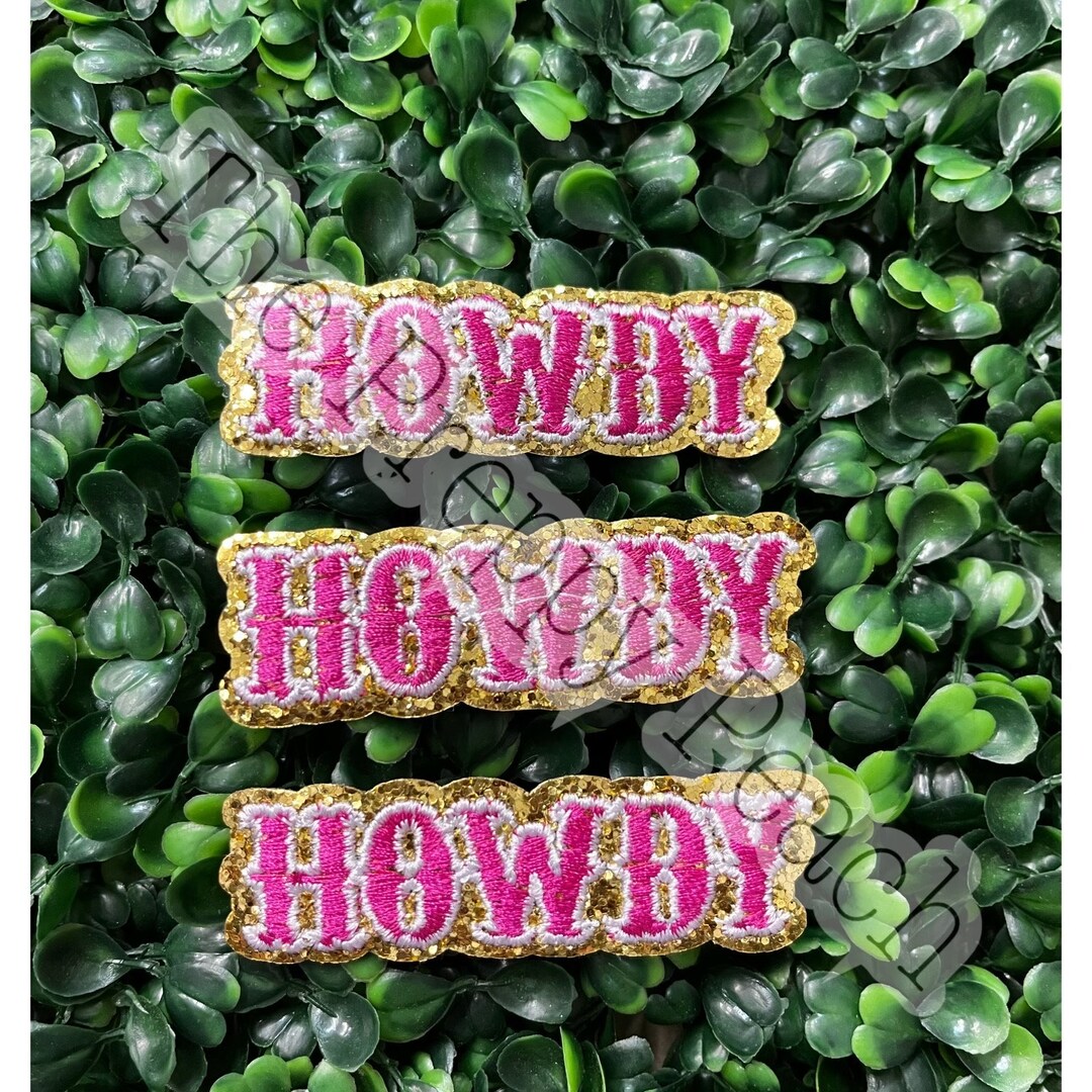 Howdy Gold Glitter Iron on Chenille Patch Howdy Chenille Patch Western ...
