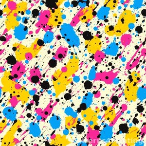 Colorful Abstract Splatter Pattern Print for Fabric Design and ...