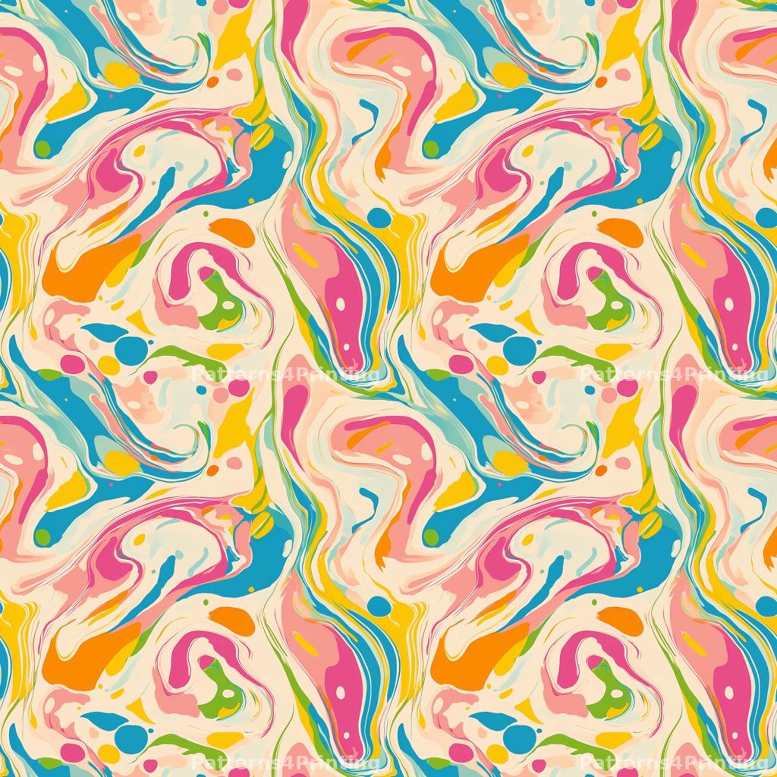 Colorful Abstract Swirl Digital Pattern Print Seamless Fabric Design ...