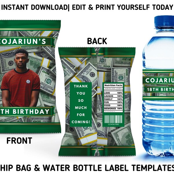 Money Chip Bag Template - Etsy