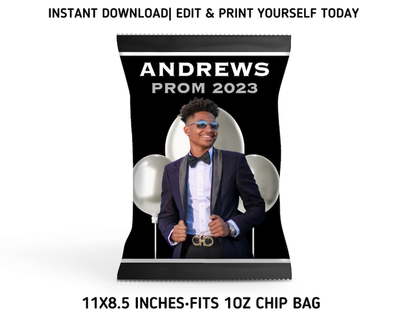 Black and Silver Prom Party Template Bundle 2023 Prom Chip - Etsy