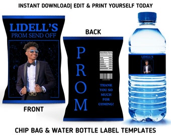 Black and White Prom Party Template Bundle, 2023 Glam Prom Chip Bag ...