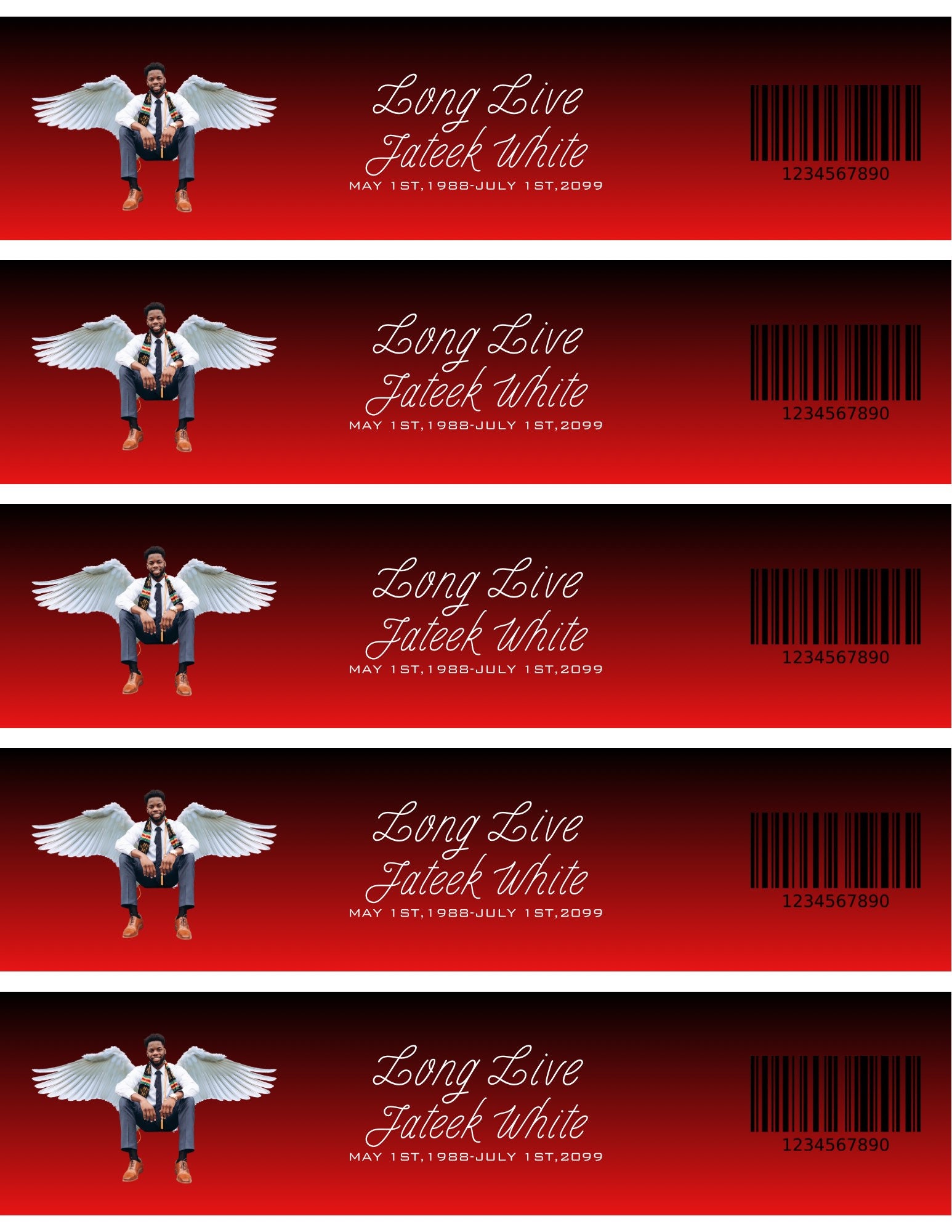 Red and Black Angel Wings Funeral Template Bundle Angel Wings - Etsy