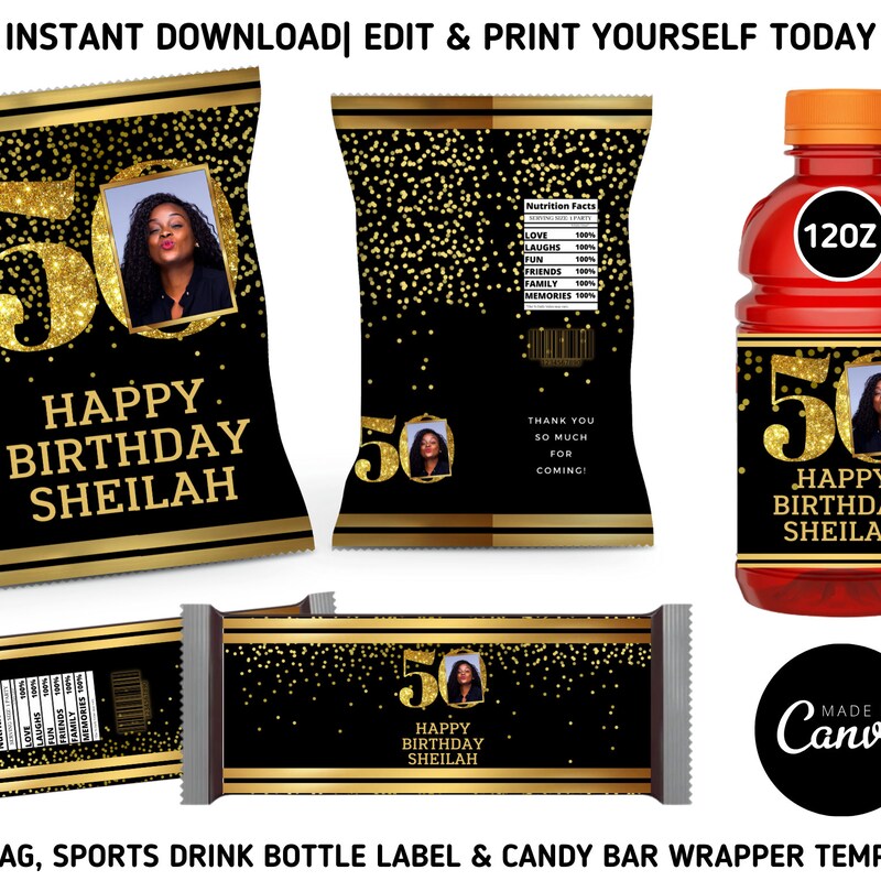 50th Birthday Labels - Etsy