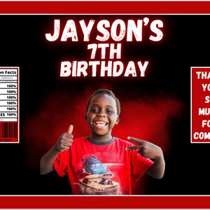 Red and Black Birthday Party Template Bundle, Red Chip Bag & Water ...
