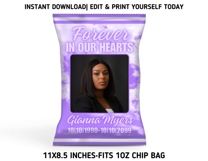 Purple Clouds Funeral Chip Bag Bundle, Clouds Funeral Chip, Sports ...