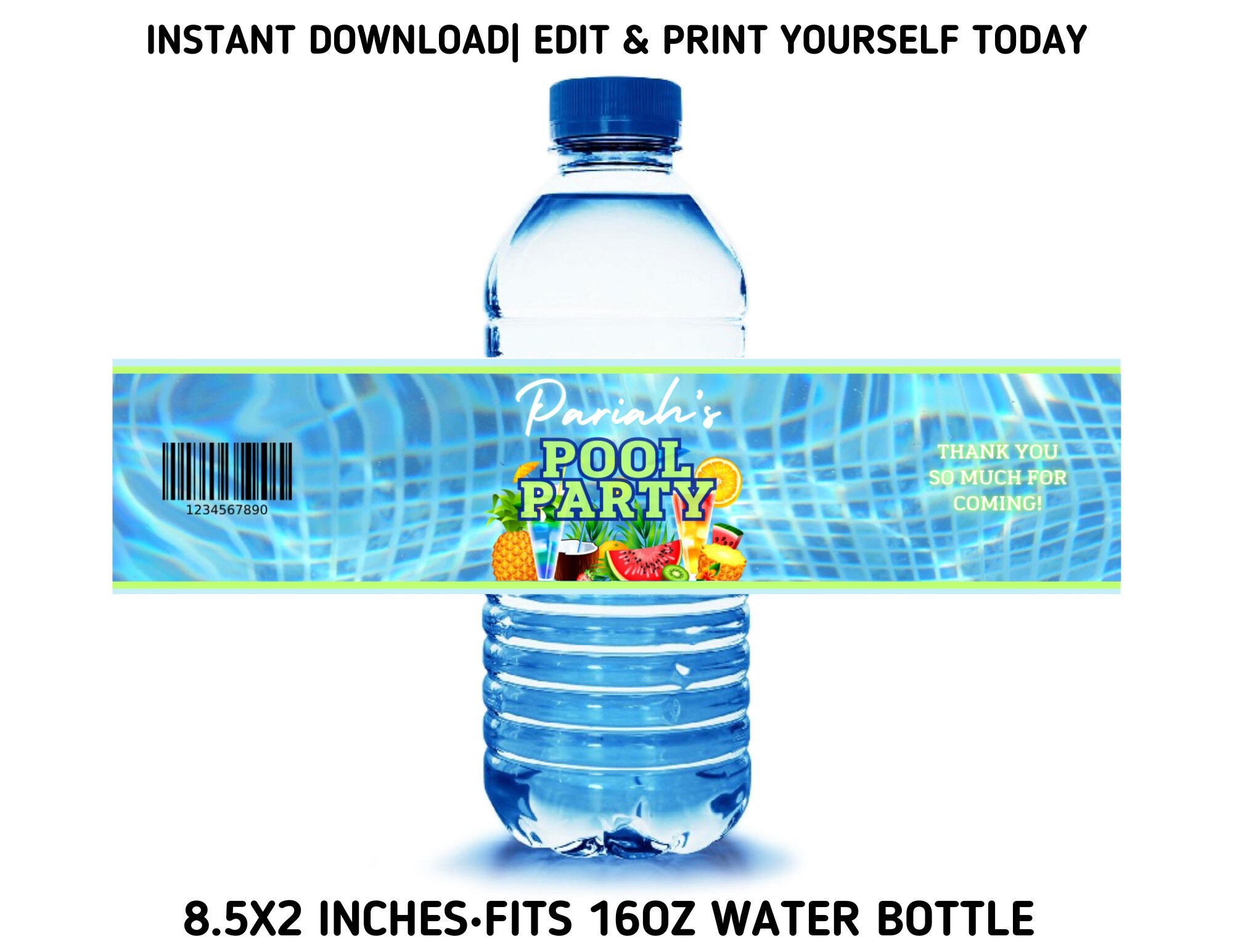 Pool Party Chip Bag Pool Party Water Labels Pool Party - Etsy