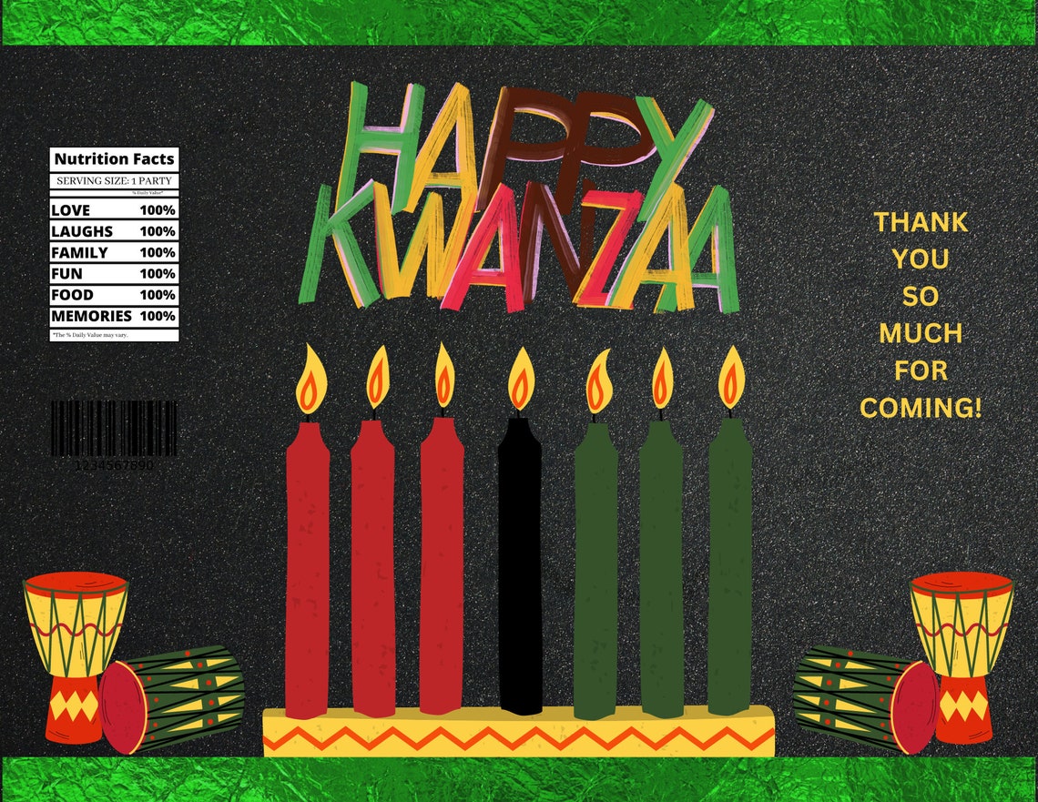 Kwanzaa Chip Bag Kwanzaa Water Labels Happy Kwanzaa Template - Etsy