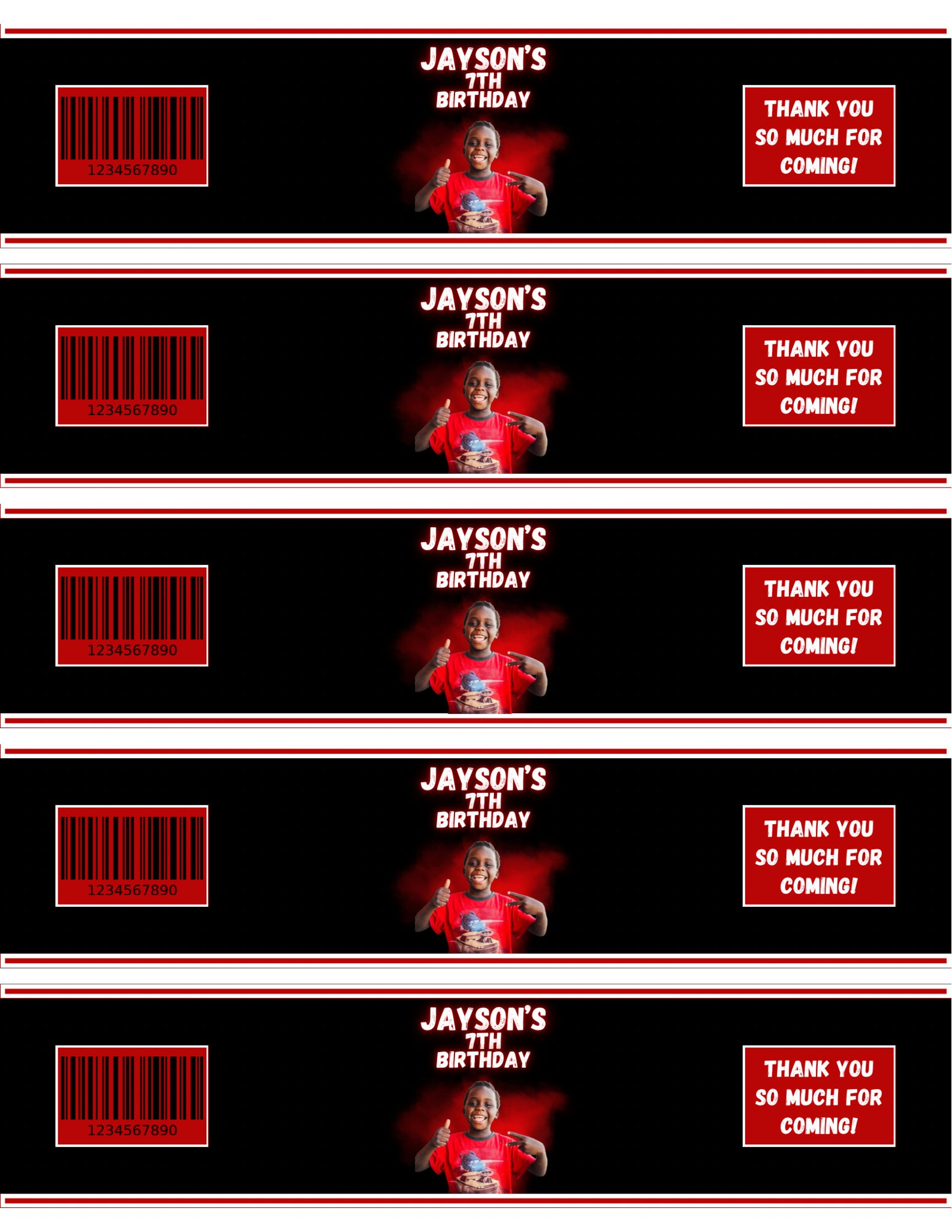 Red and Black Birthday Party Template Bundle, Red Chip Bag & Water ...