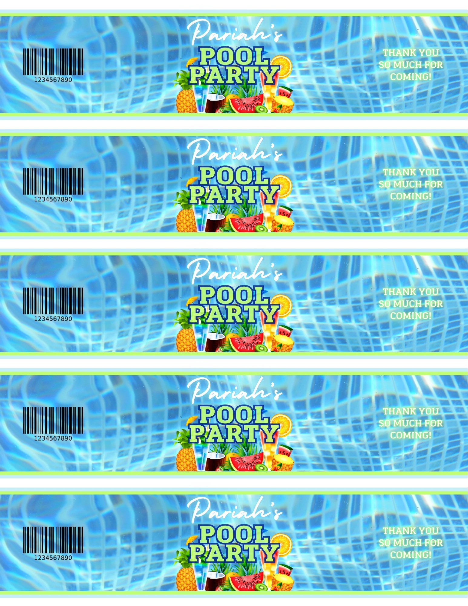 Pool Party Chip Bag Pool Party Water Labels Pool Party - Etsy