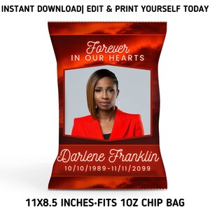Red Funeral Chip Bag Bundle, Funeral Chips, Sports Drink Bottle Labels ...