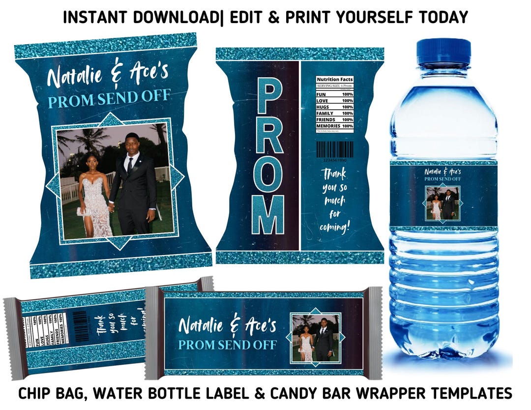 Blue Prom Send off Chip Bag Bundle, 2025 Prom Send off Chip, Sports ...