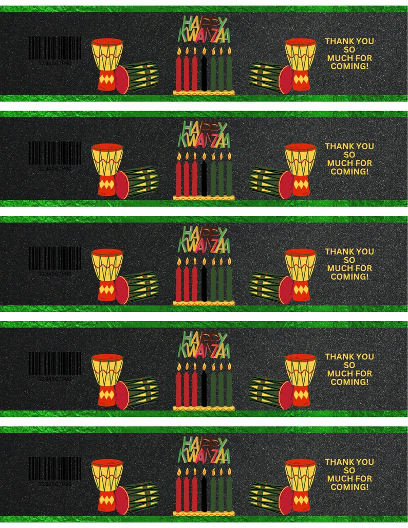 Kwanzaa Chip Bag Kwanzaa Water Labels Happy Kwanzaa Template - Etsy
