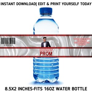 Red Prom Party Chip Bag, Water Bottle Labels & Candy Bar Wrapper ...