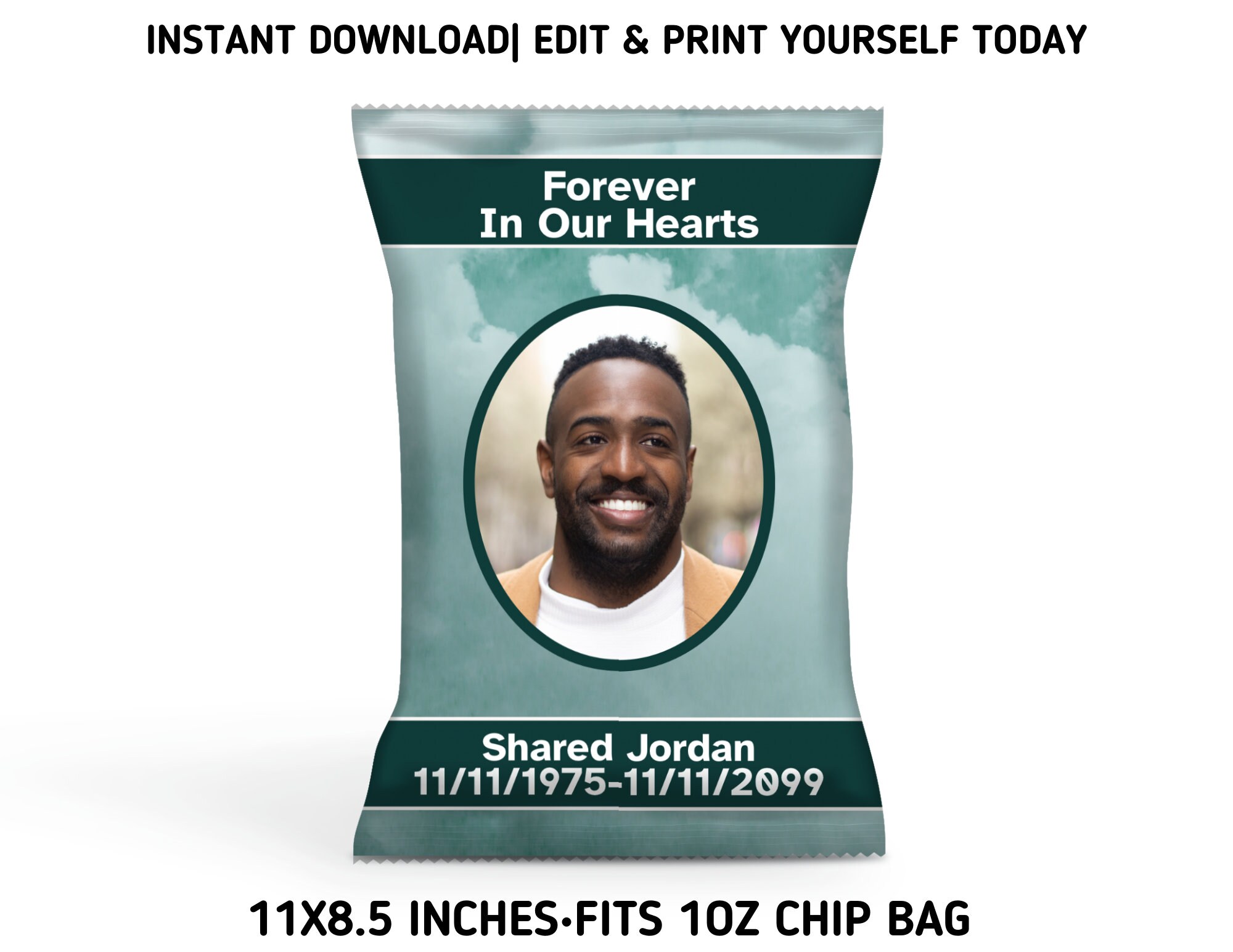 Green Funeral Chip Bag Bundle Clouds Funeral Chip Sports - Etsy