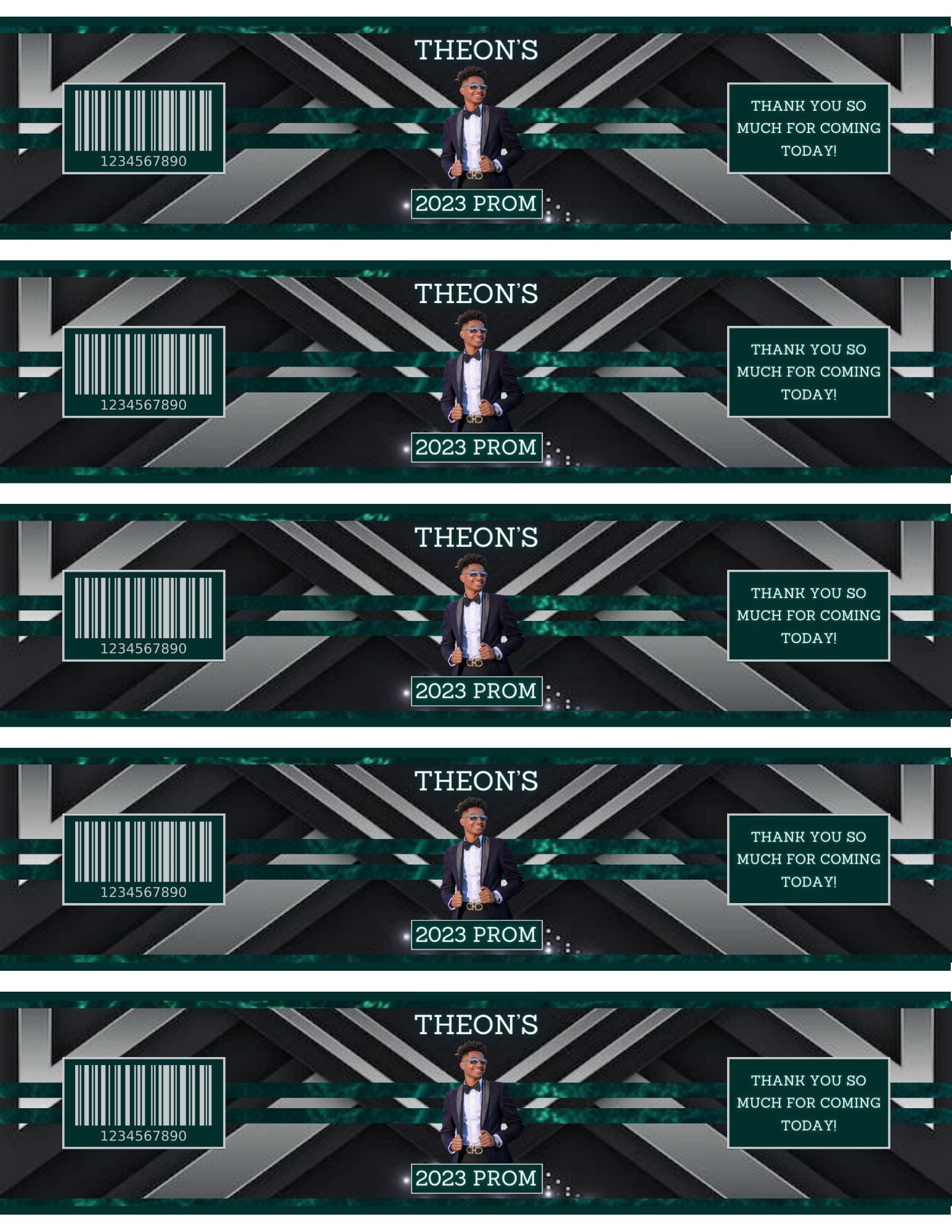 Green Prom Chip Bag & Water Bottle Labels Templates - Etsy