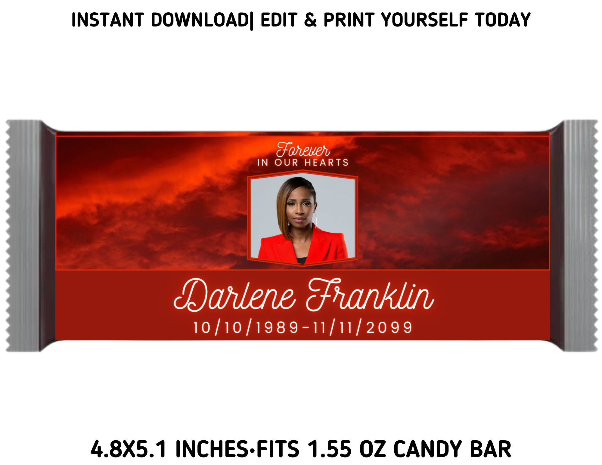 Red Funeral Chip Bag Bundle, Funeral Chips, Sports Drink Bottle Labels ...