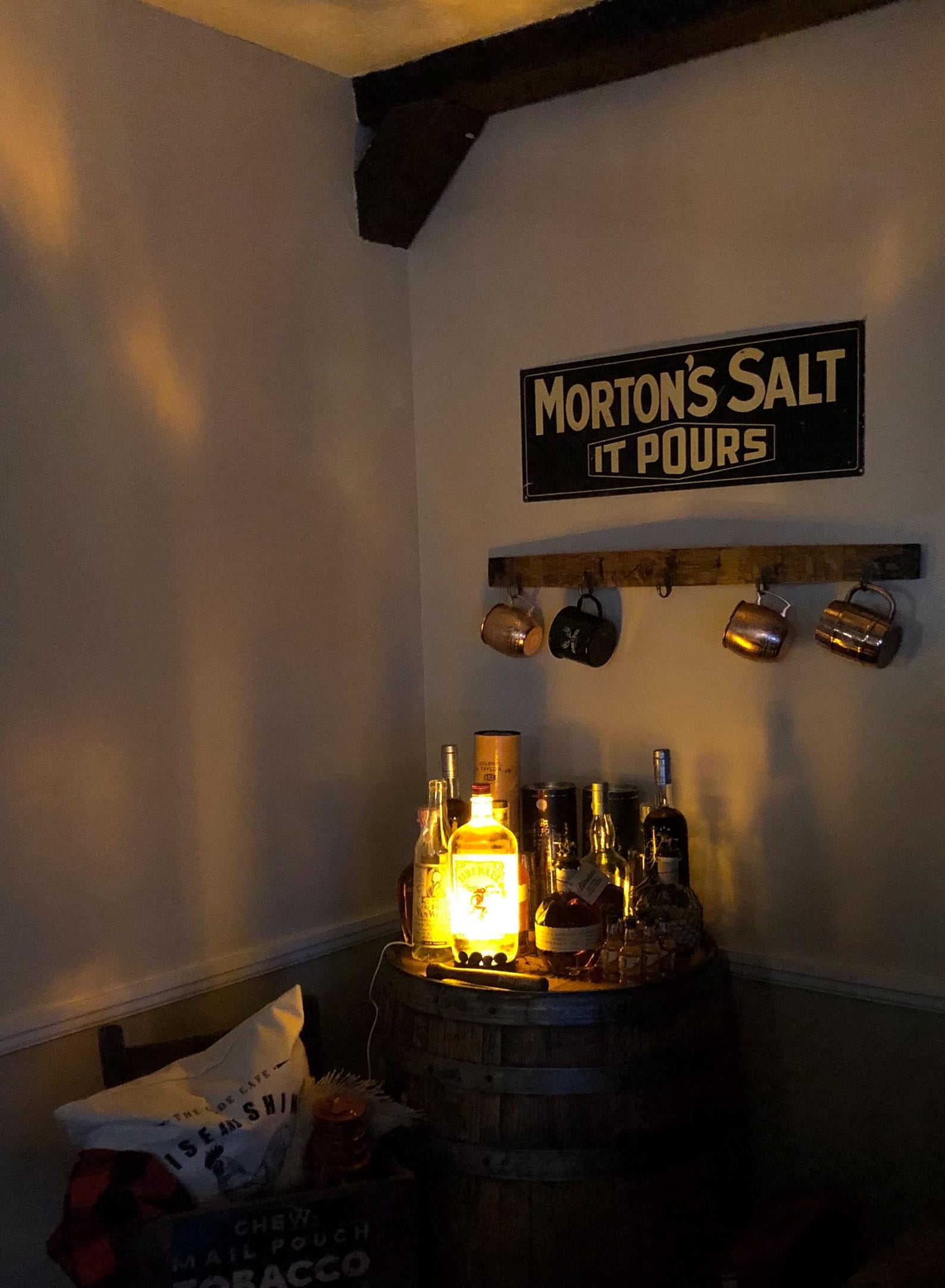 FIREBALL Whiskey Lamp - Handmade Liquid Bottle Lamp With Charred Wood ...