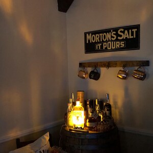 FIREBALL Whiskey Lamp - Handmade Liquid Bottle Lamp With Charred Wood ...