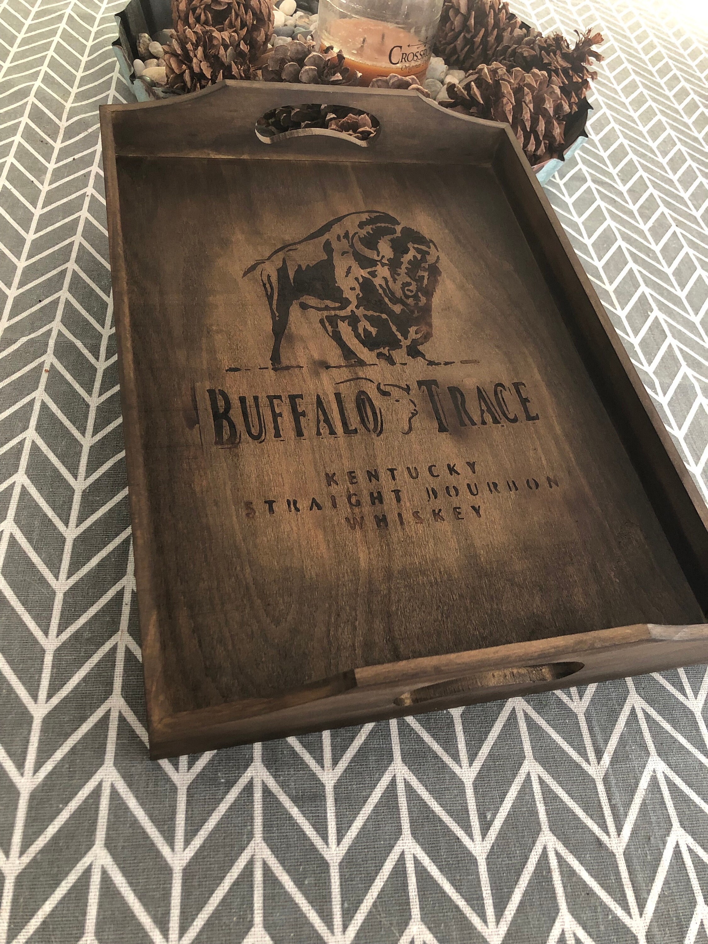 Buffalo Trace Handmade Wood Burned Decorative Tray aged Brown - Etsy