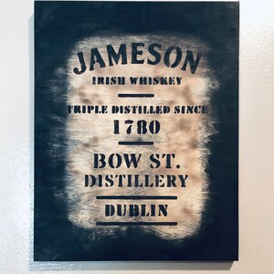 JAMESON Irish Whiskey Handmade Wood Burned Sign in Black Char - Etsy