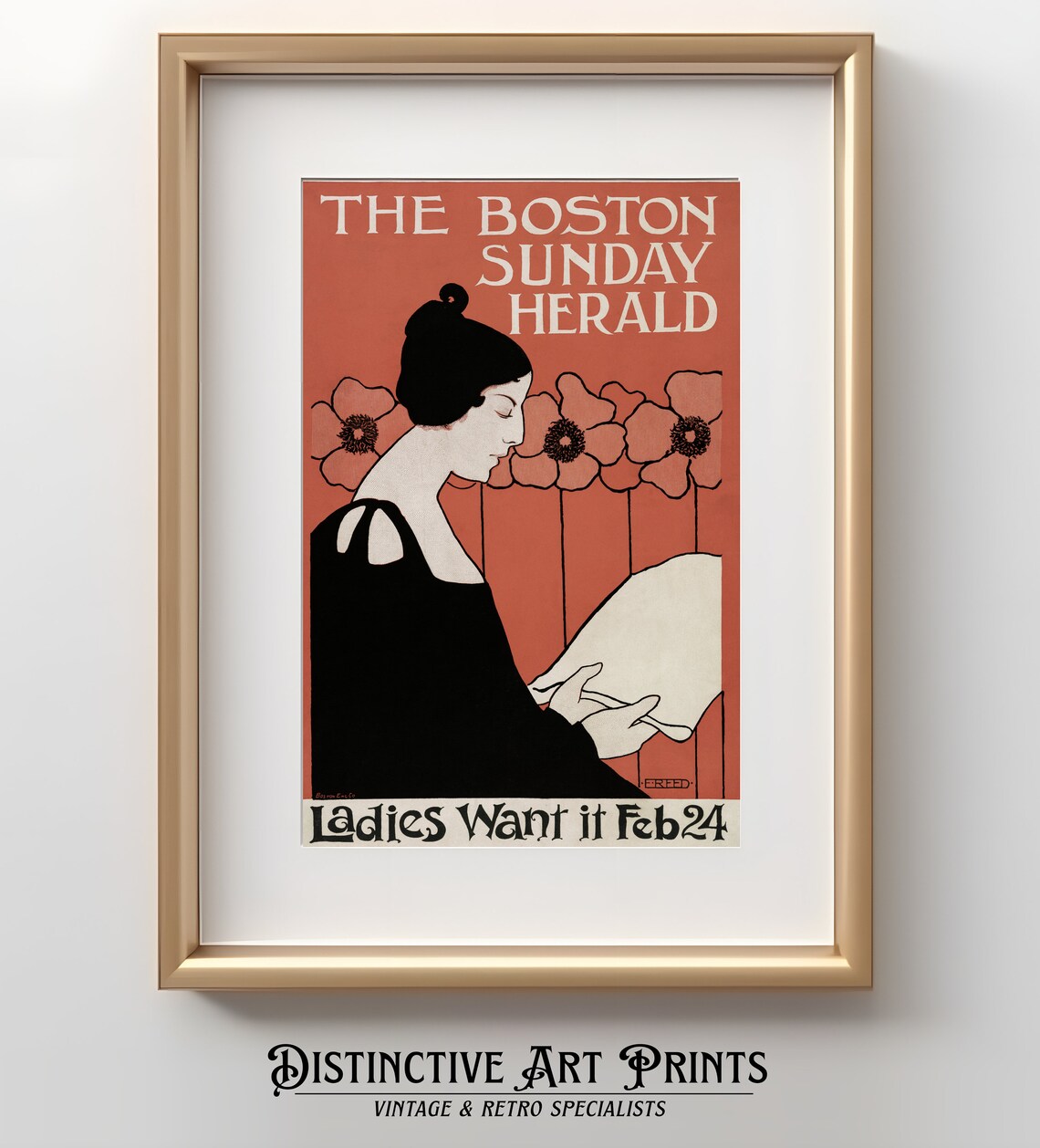 Vintage Newspaper Advertising Poster | Art Nouveau | Digital Download ...
