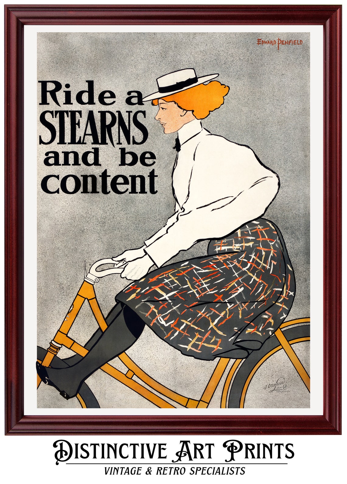 Vintage Bicycle Advertising Poster Art Nouveau Digital Download Wall ...
