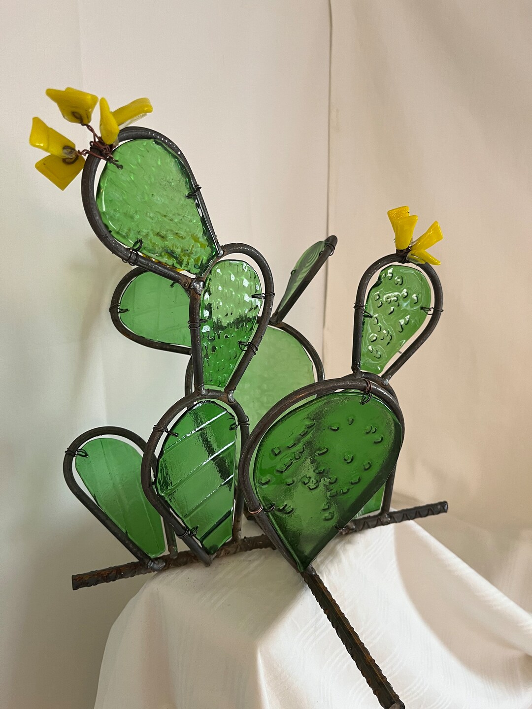 Recycled Glass Prickly Pear Sculpture - Etsy