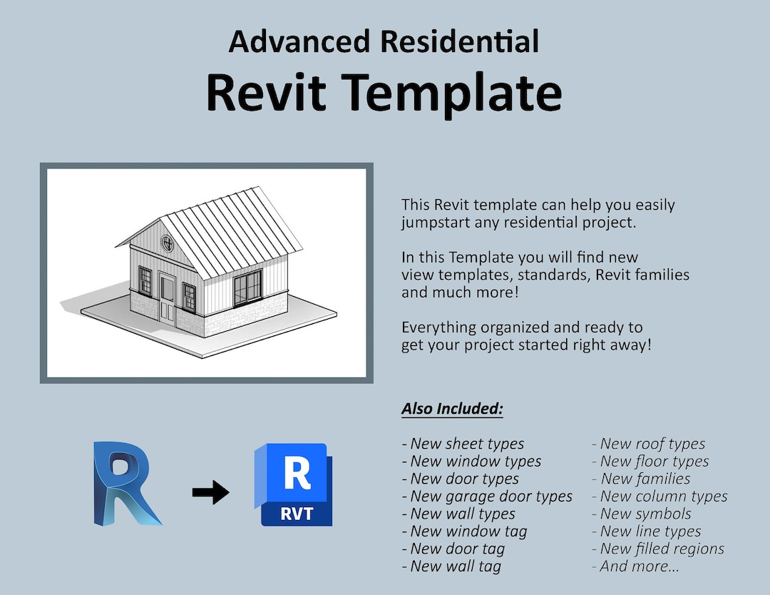 Advanced Residential Revit Template - Etsy