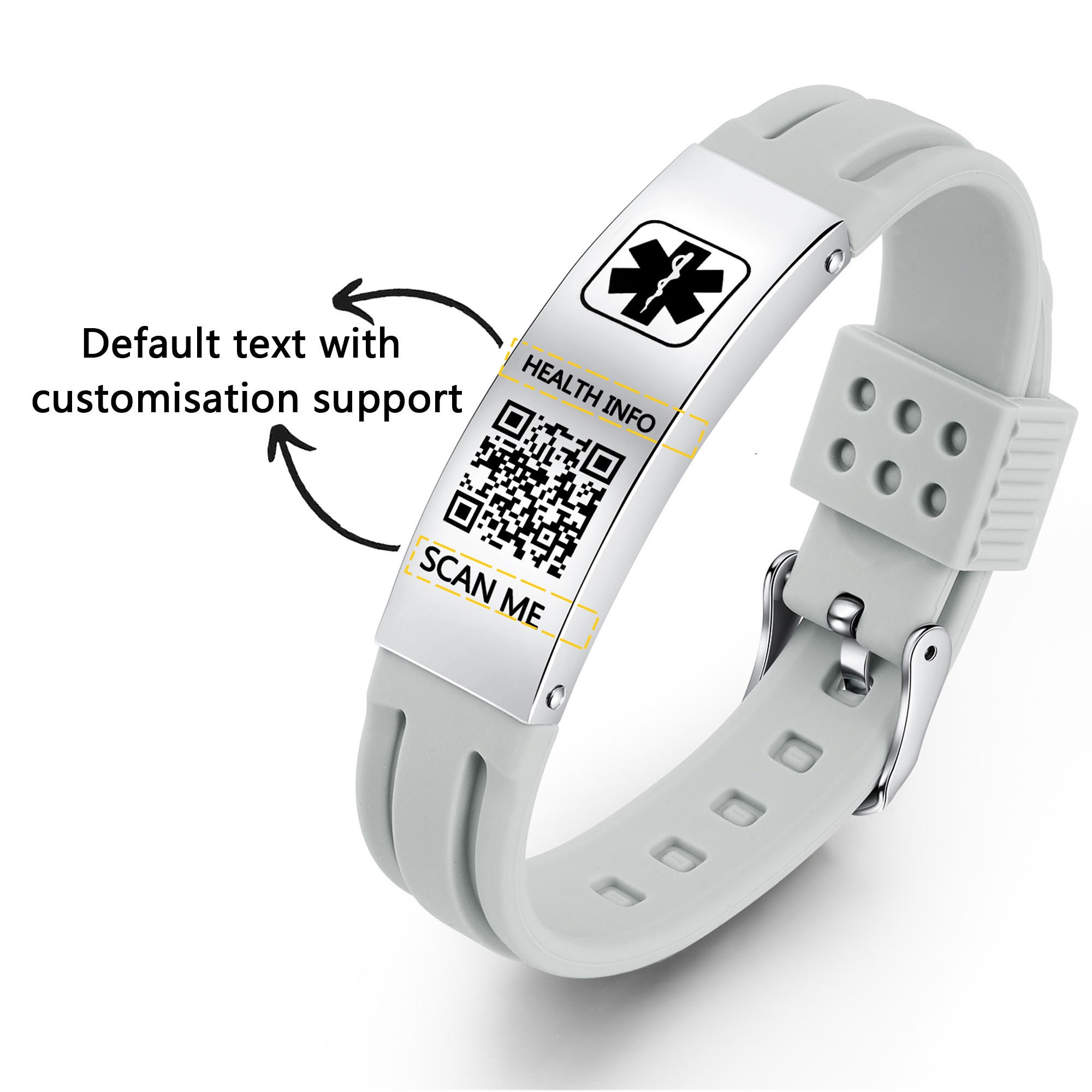QR Code Medical Alert Bracelet Waterproof ID Bracelet - Etsy QR Code Medical Alert Bracelet Waterproof ID Bracelet - Etsy