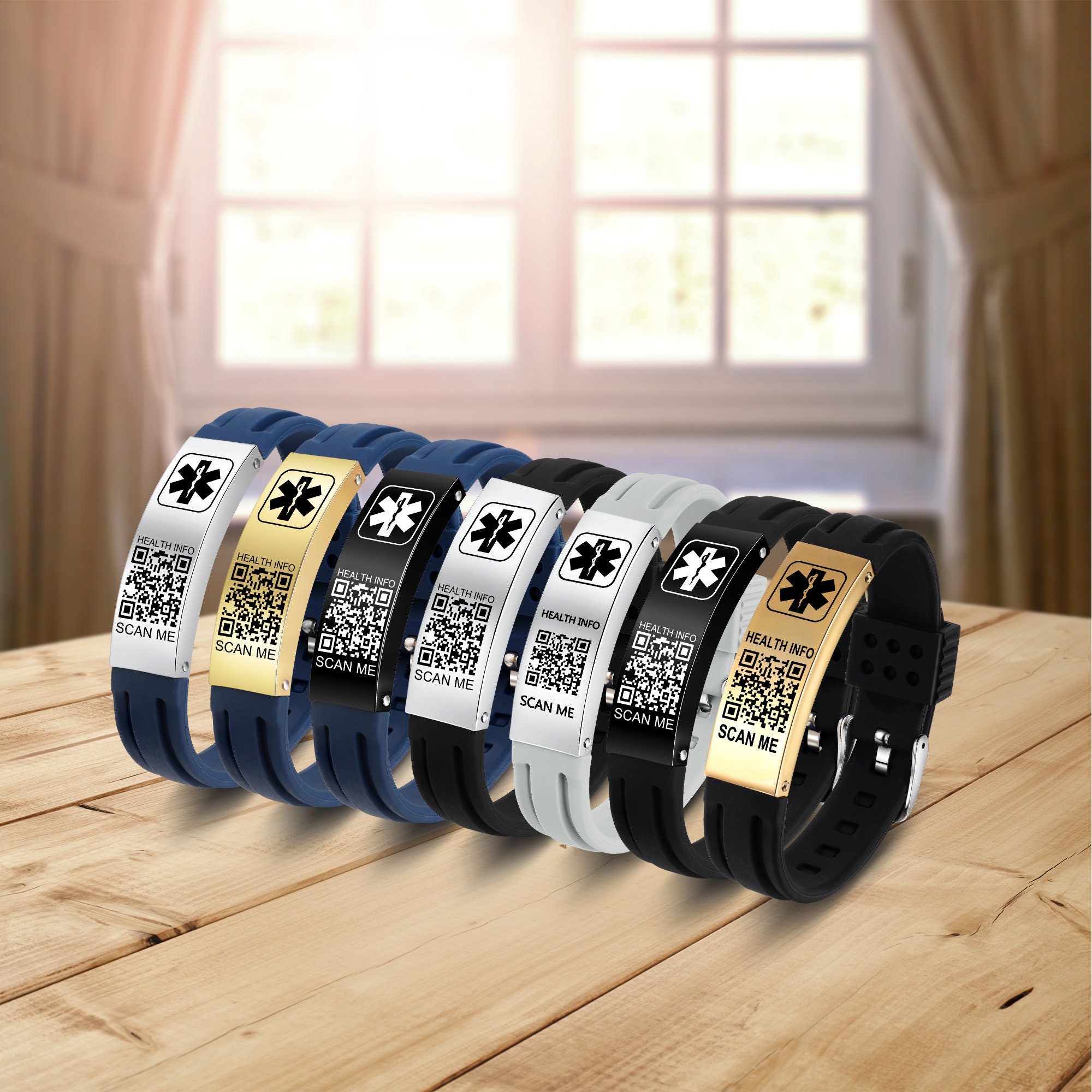 QR Code Medical Alert Bracelet Waterproof ID Bracelet - Etsy QR Code Medical Alert Bracelet Waterproof ID Bracelet - Etsy