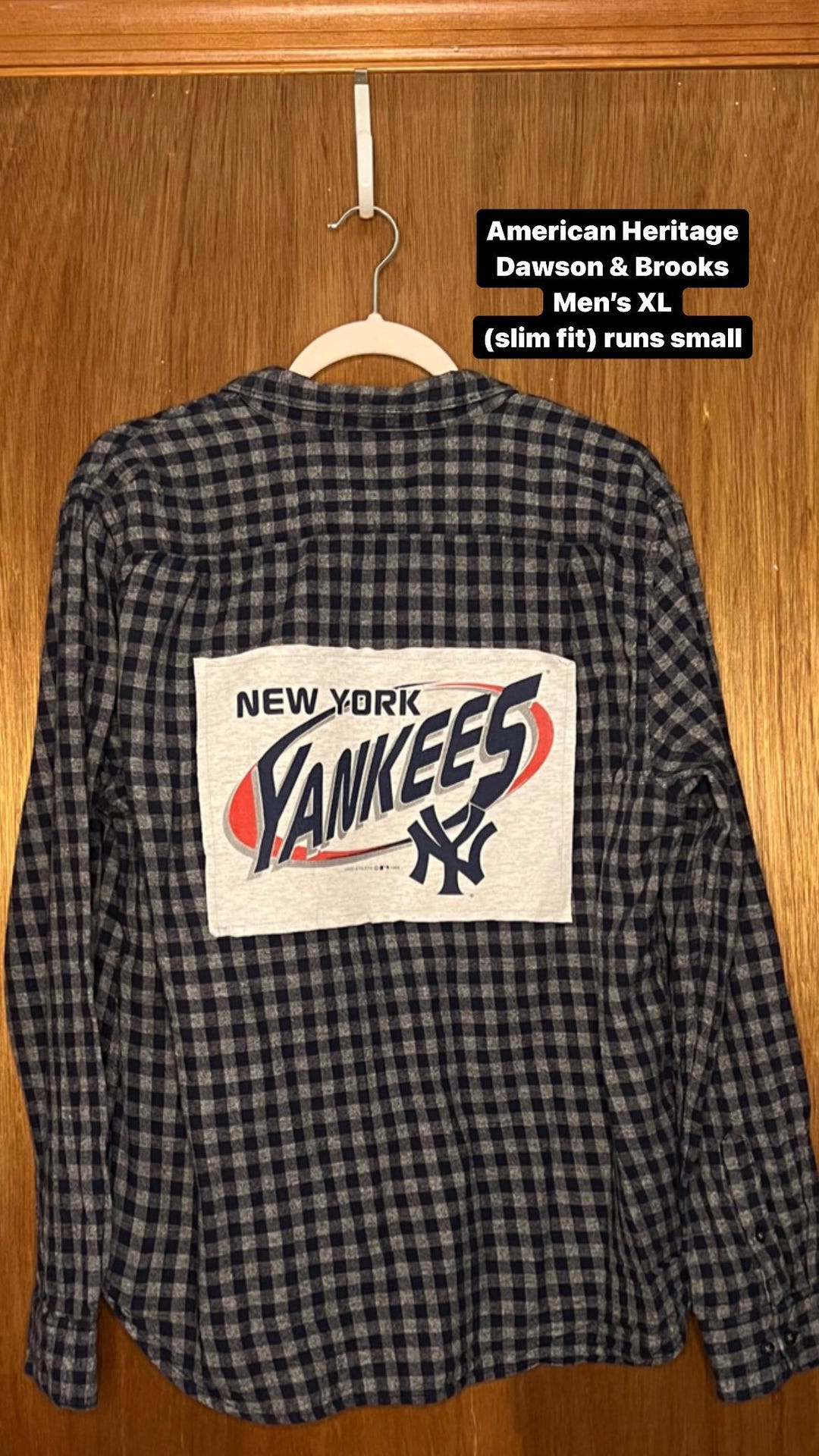 New York Yankees Upcylced Flannel Shirt XL - Etsy