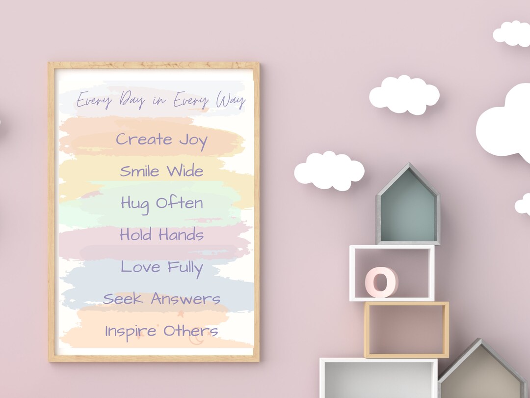 THE 7 DAYS: Life Lessons Wall Art for Children, Inspirational Nursery ...