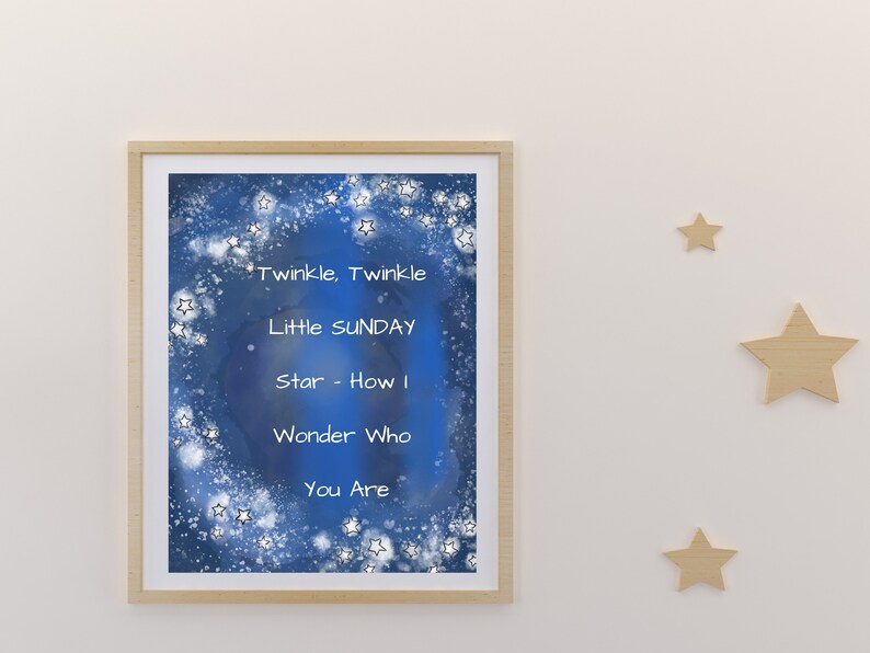 Twinkle, Twinkle Little “SUNDAY” Star! Printable Nursery Rhyme ...