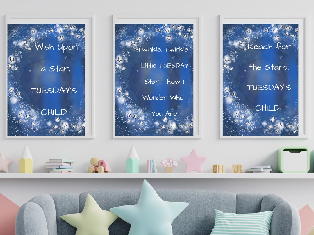 TUESDAY’S CHILD Starry Night Nursery Rhymes, Gallery Wall Art Printable ...