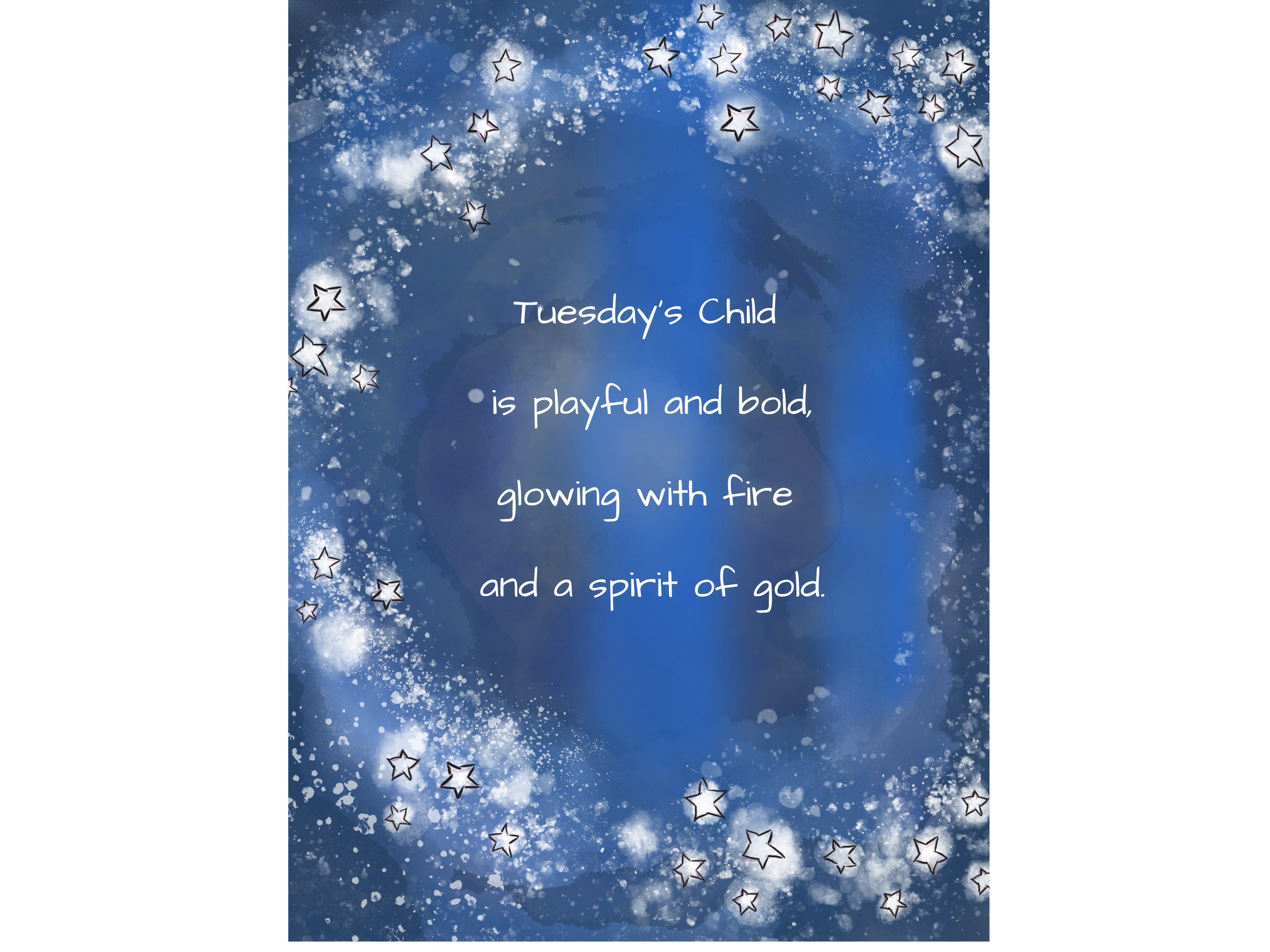 TUESDAY'S CHILD Rhyme: Nursery Décor Featuring the Verse for Children ...