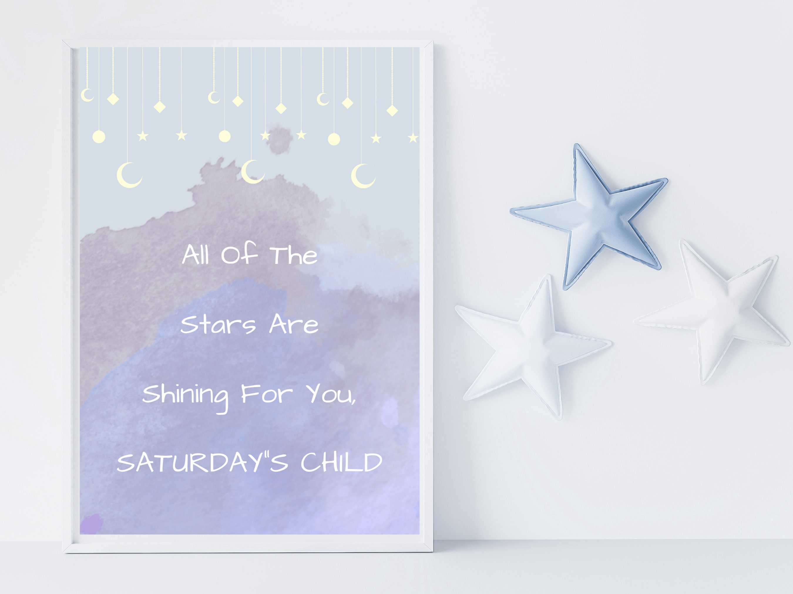 Star Light, Star Bright SATURDAY’S CHILD Printable Gallery Wall Art Set ...