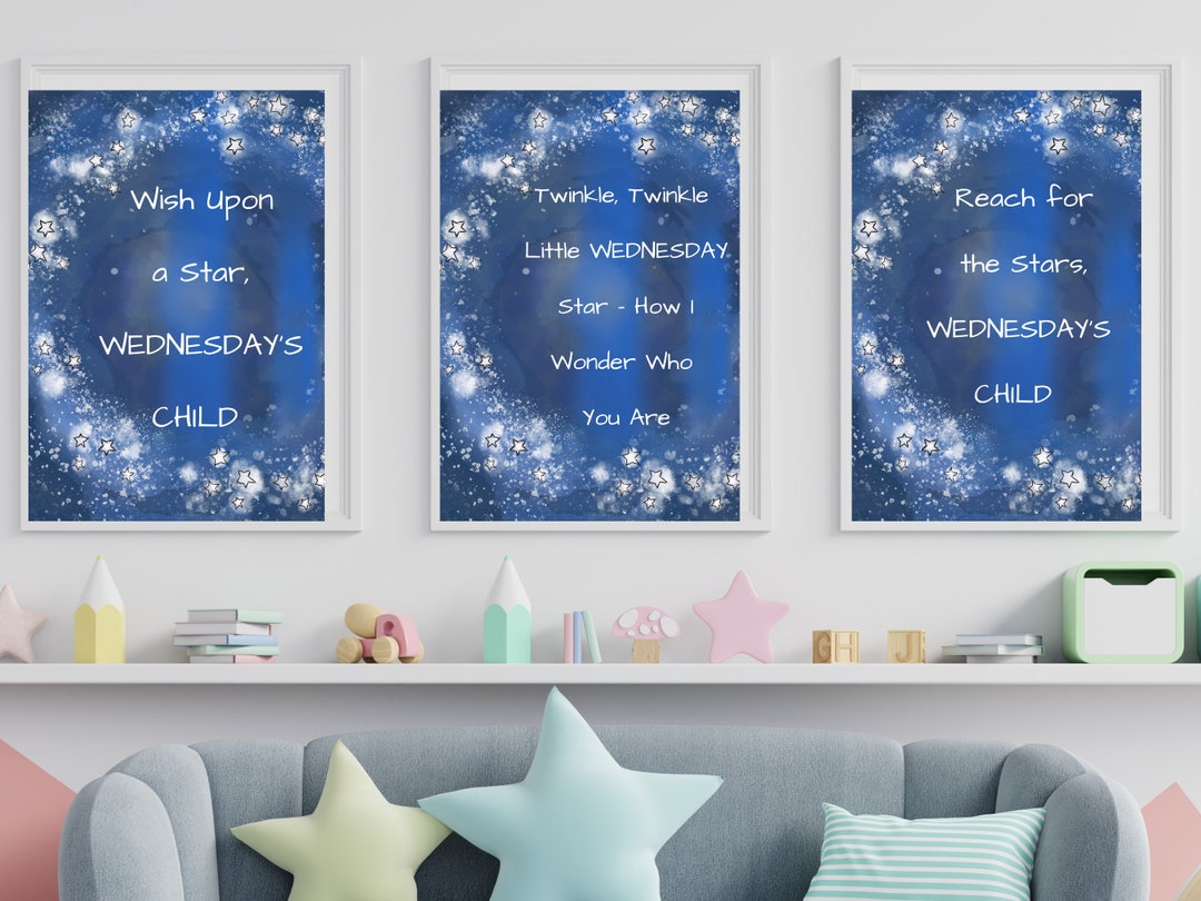 WEDNESDAY’S CHILD Starry Night Nursery Rhymes, Gallery Wall Printables ...