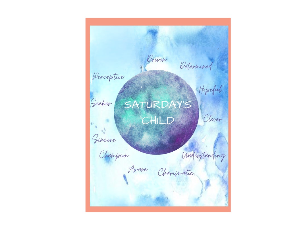 SATURDAY'S CHILD Artwork: Nursery Décor Featuring the Personality ...