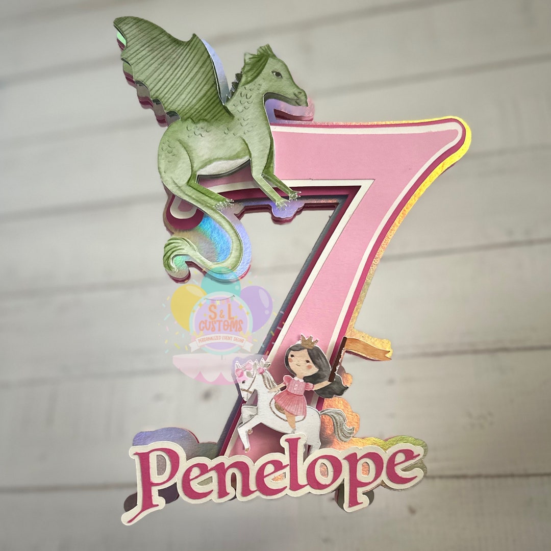 Princess Fairytale Cake Topper With Name and Number Personalization ...