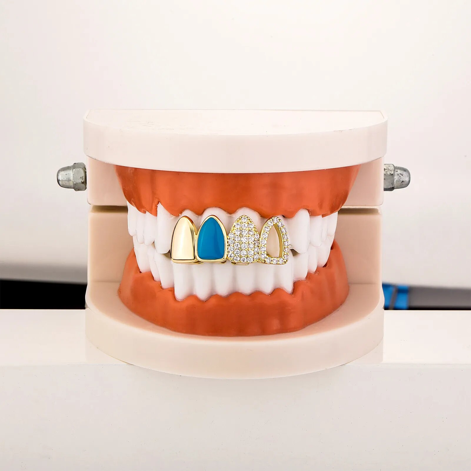 14k Gold Diamond 4 Teeth Grillz 4 Tooth Grillz Gold Grillz - Etsy