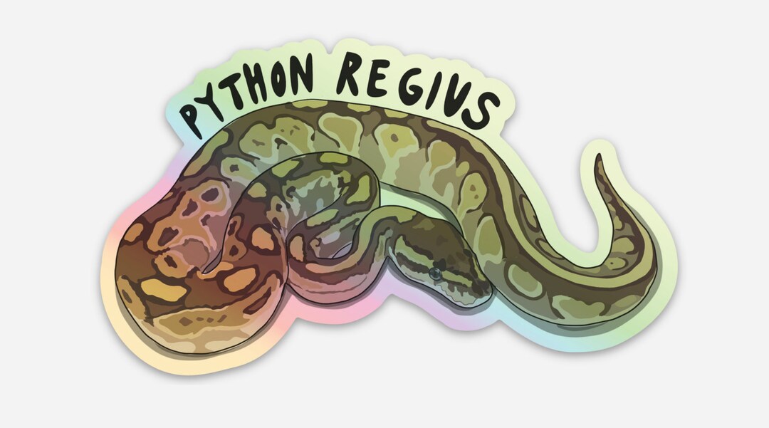 Holographic Ball Python Sticker, Snake Art Sticker, Reptile Lover Gift ...
