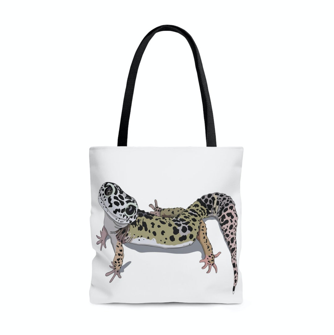 Leopard Gecko Reusable Tote Bag, Gecko Bag, Lizard Book Bag, Reptile ...