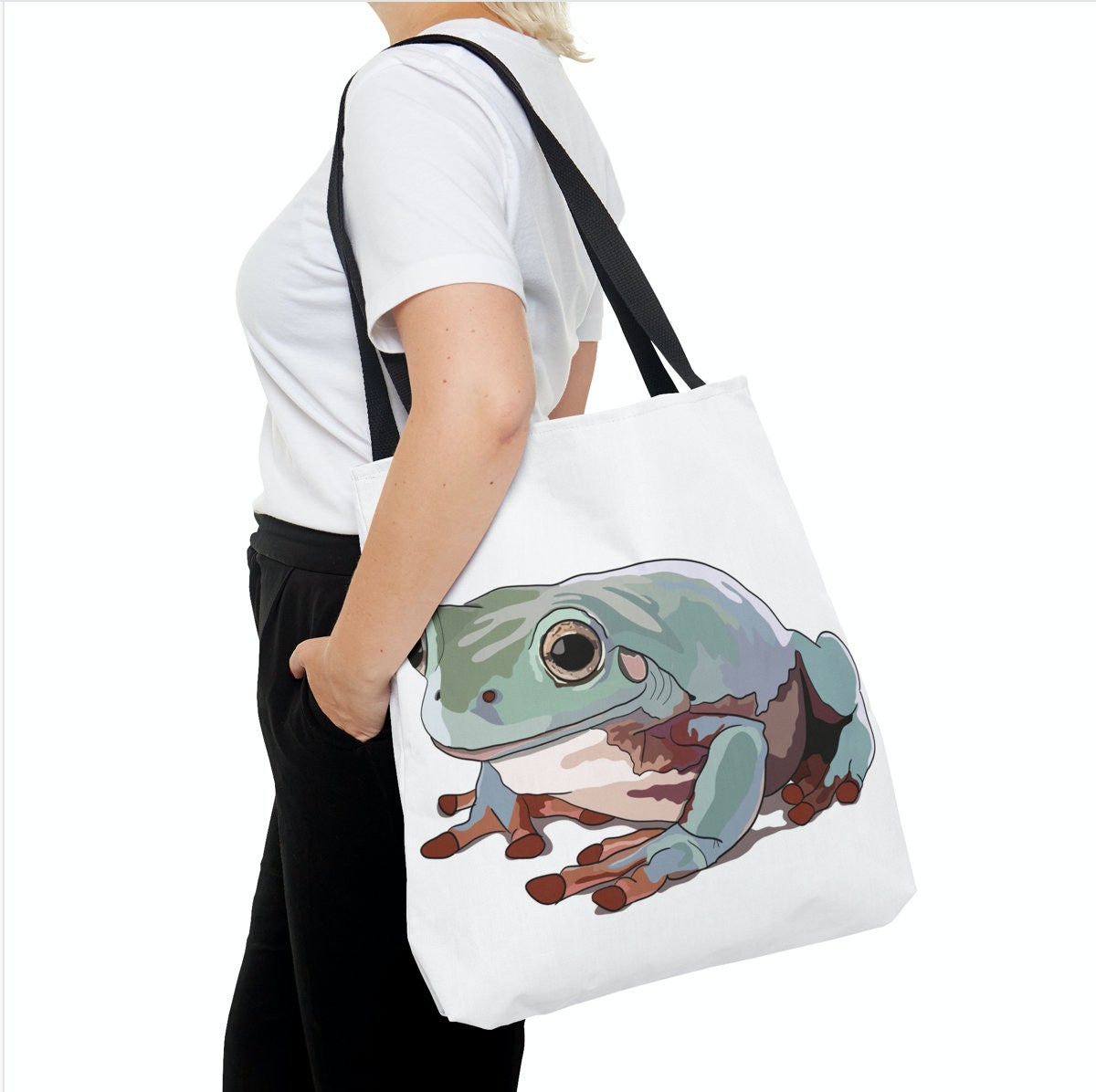 Frog Tote Bag, White's Tree Frog, Dumpy Frog, Reusable Bag, Reptile ...