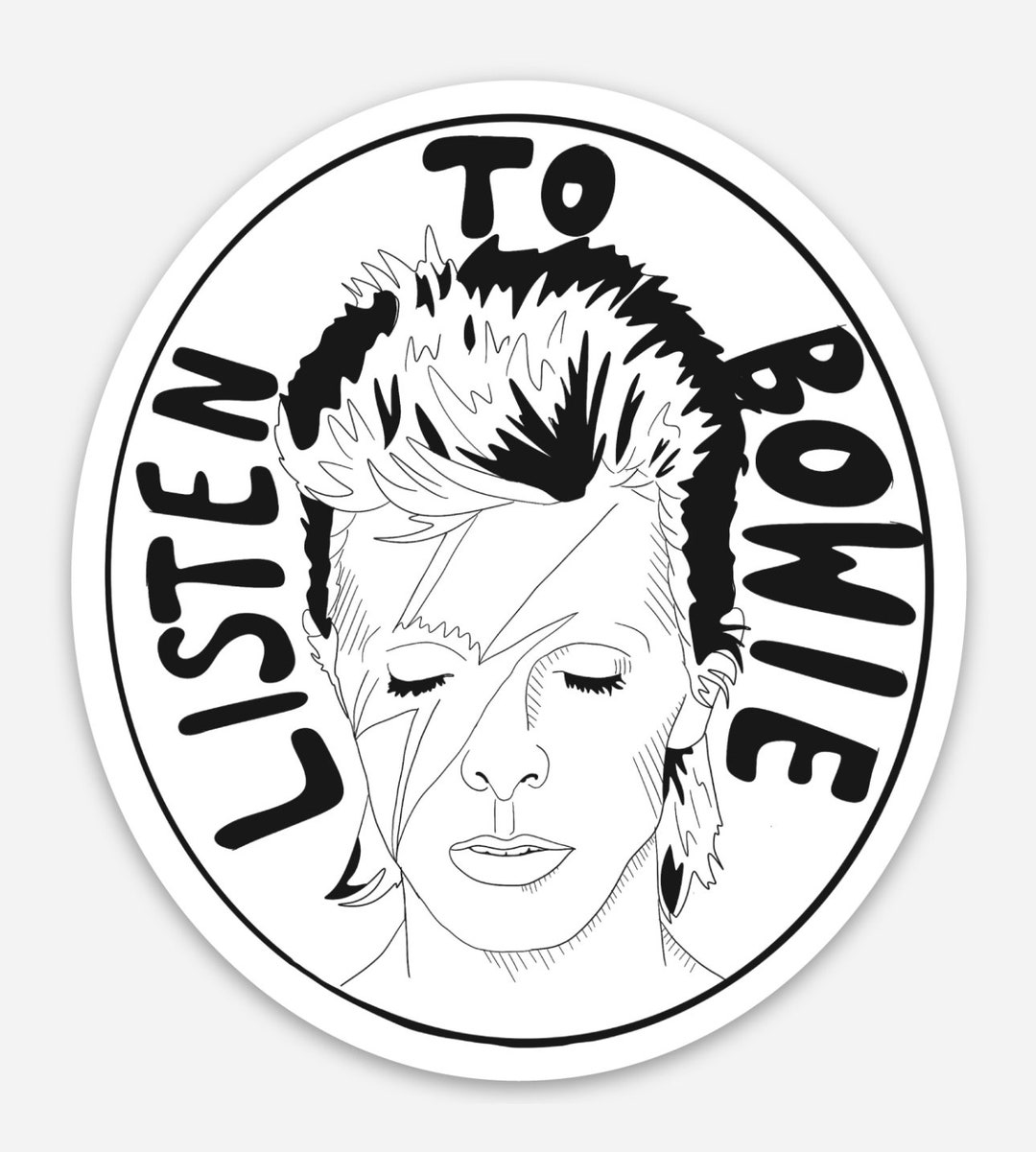 Listen to David Bowie Sticker, Rock N Roll Art, Ziggy Stardust, Bowie ...
