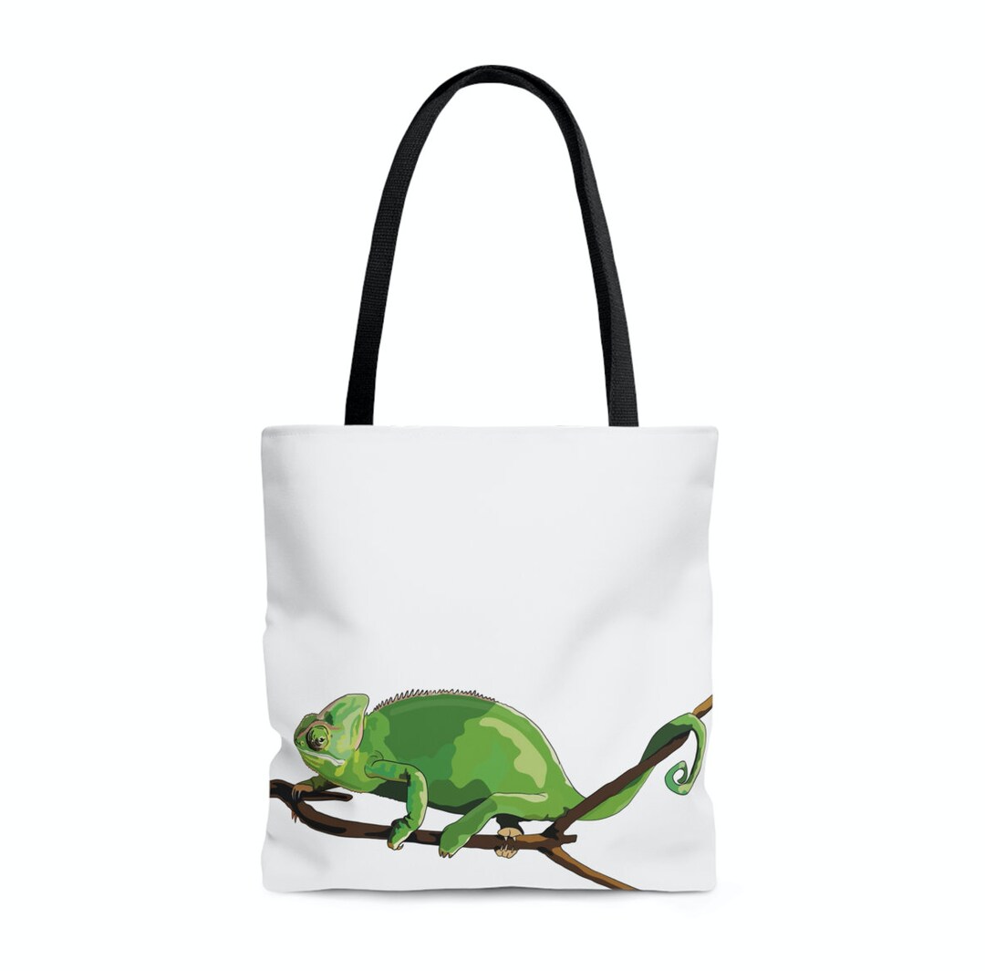 Chameleon Tote Bag, Reptile Gift, Animal Bag, Reusable Bag - Etsy