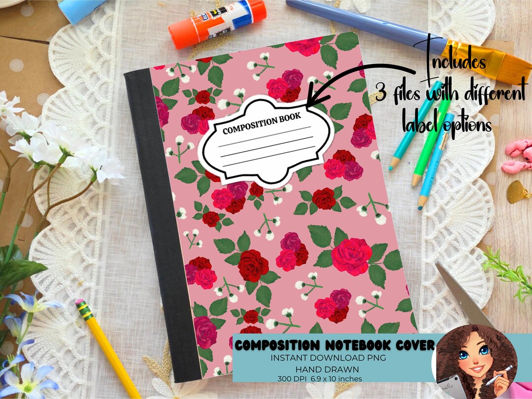 Printable Composition Notebook Cover PNG , Digital Download, Notebook ...