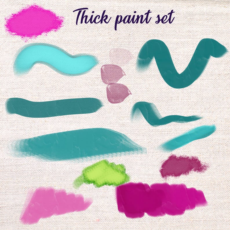 Thick Paint Brush Set for Procreate Try Me - Sample Size Instant ...