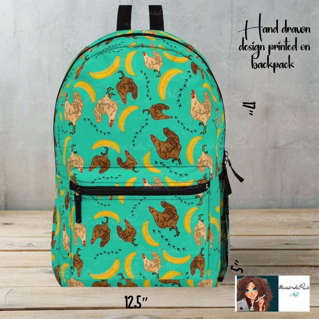 Quirky Chicken and Banana Backpack | Fun Everyday Pack, Back to School ...