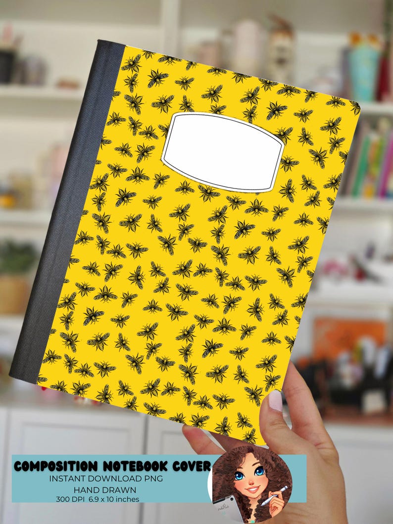 Printable Composition Notebook Cover PNG , Digital Download, Notebook ...